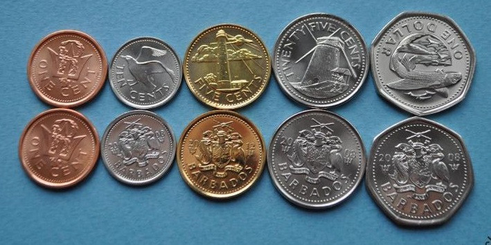 Барбадос набор 5 монет 1 5 10 25 центов 1 доллар 2008 - 2012 UNC (ID ...