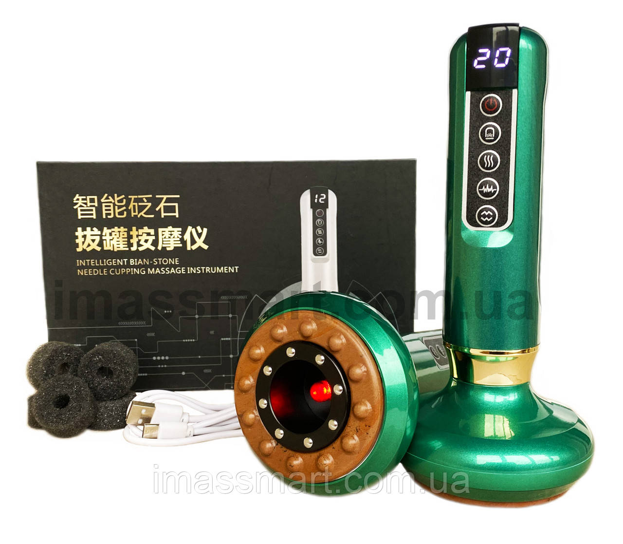 Вакуумный массажер для тела. Микроток, каменная насадка, инфракрасный ...