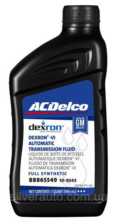 Купить Трансмиссионное масло ACDelco ATF Dexron VI 0,946л, цена 551 ...