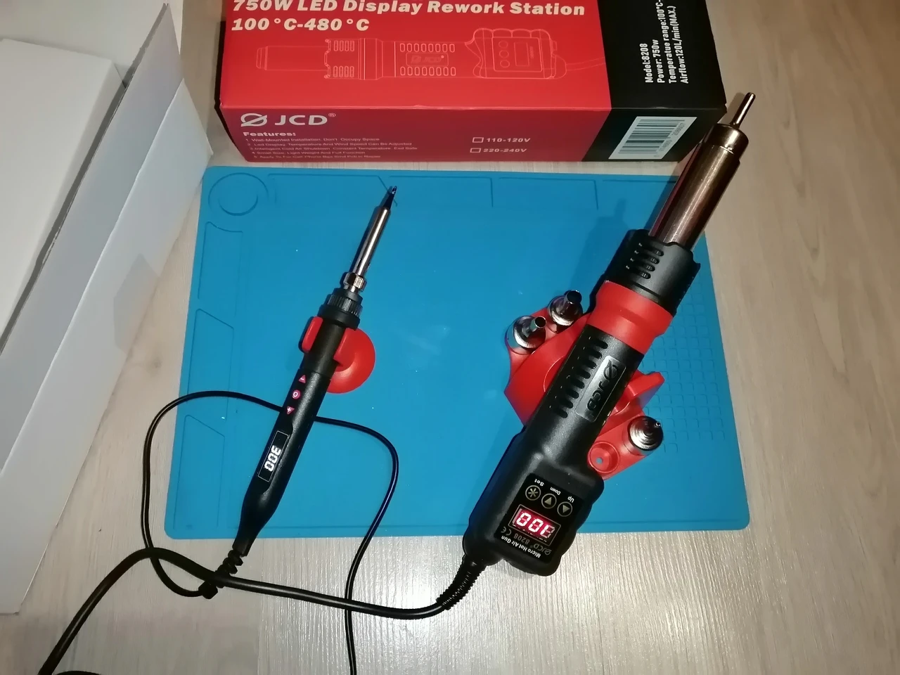 Паяльний фен JCD 8208 750W + Паяльник JCD 908U 80W (ID#1834254567 ...