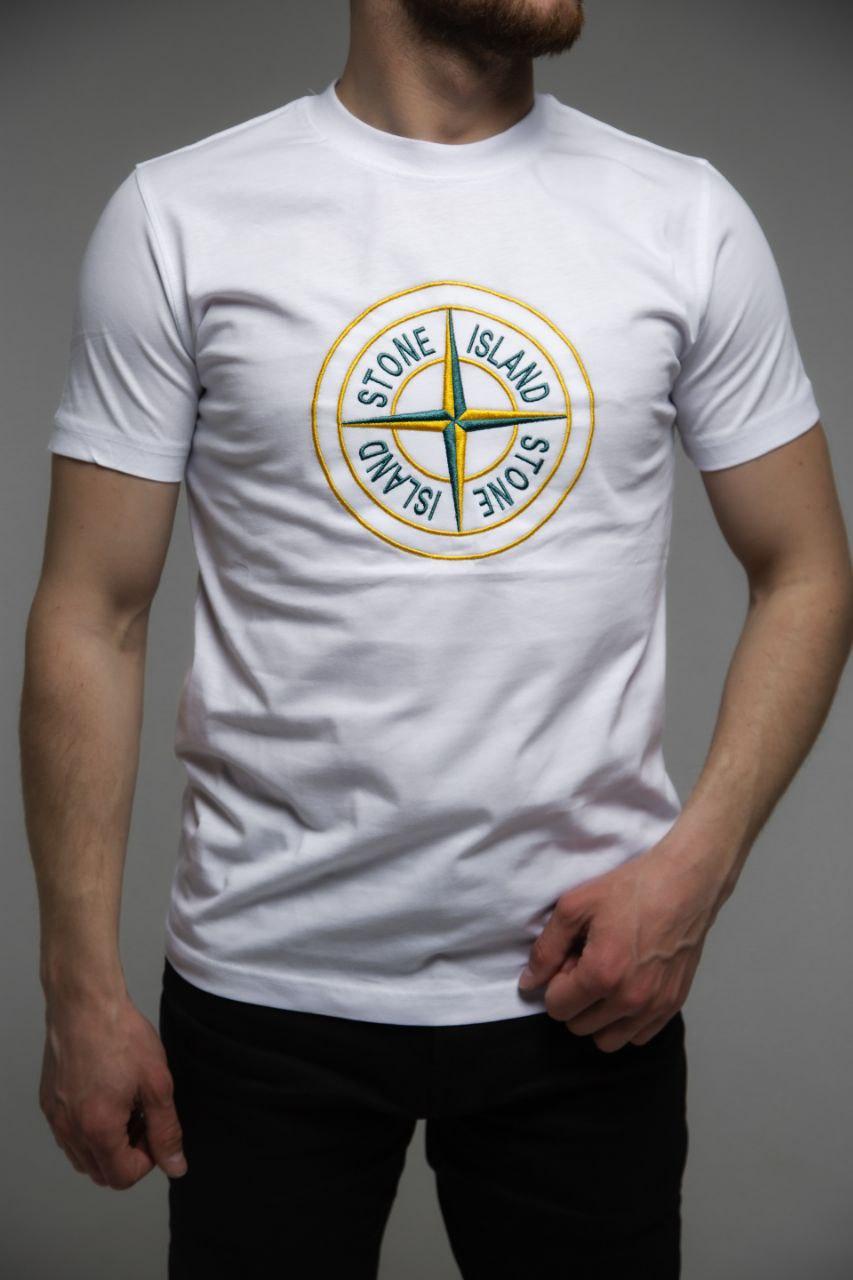 Купить Футболка Stone Island Белая Стон Айленд Мужская Стоник, цена 949 ...