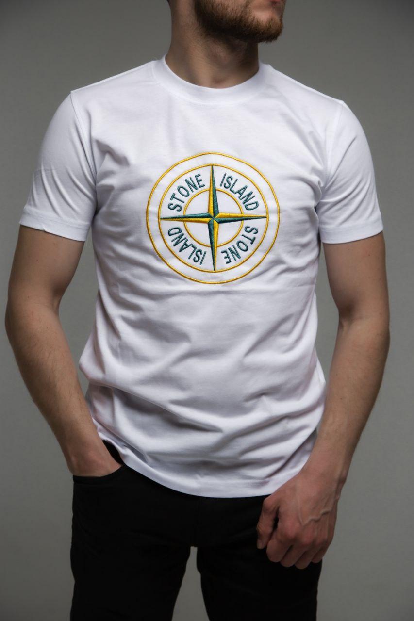 Купить Футболка Stone Island Белая Стон Айленд Мужская Стоник, цена 949 ...