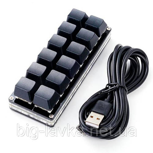 Купить Механическая программируемая клавиатура USB/RGB 12 клавиш Черный ...