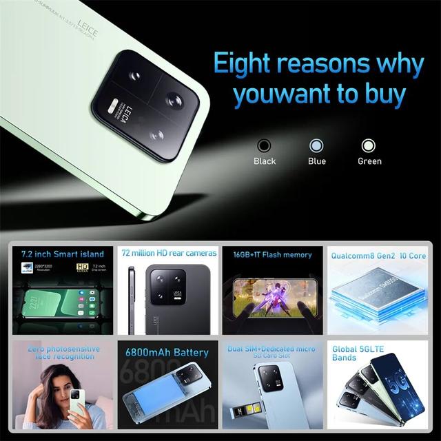 Смартфон M13 Pro 5G 16 ГБ + 1 ТБ, 24 МП, 48 Мп, 6800 мА·год (ID ...