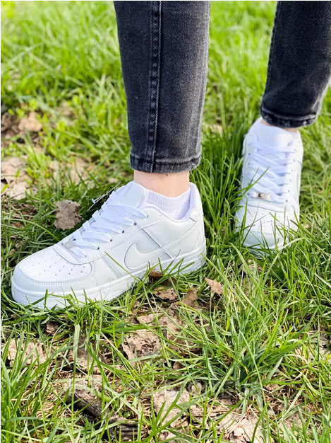 Купить Кроссовки Nike Air Force 1 белые white низкие, Найк Аир Форс ...