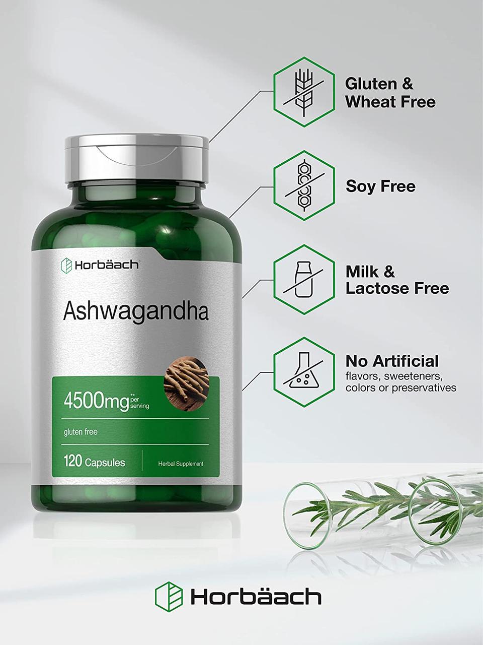 Ашваганда Horbaach Ashwagandha 4500 мг на порцию 120 капсул (ID ...