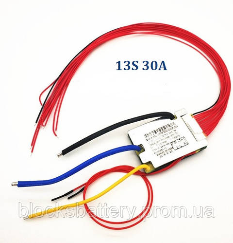 Плата BMS 13S 30A 54,6V с балансировкой для Li-Ion аккумулятора с ...