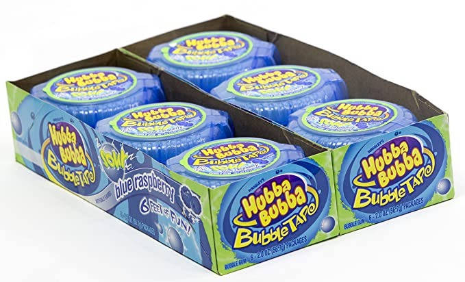 Жуйка Hubba Bubba Blue Raspberry Bubble Tape Sour Блок 12х56 g (ID ...
