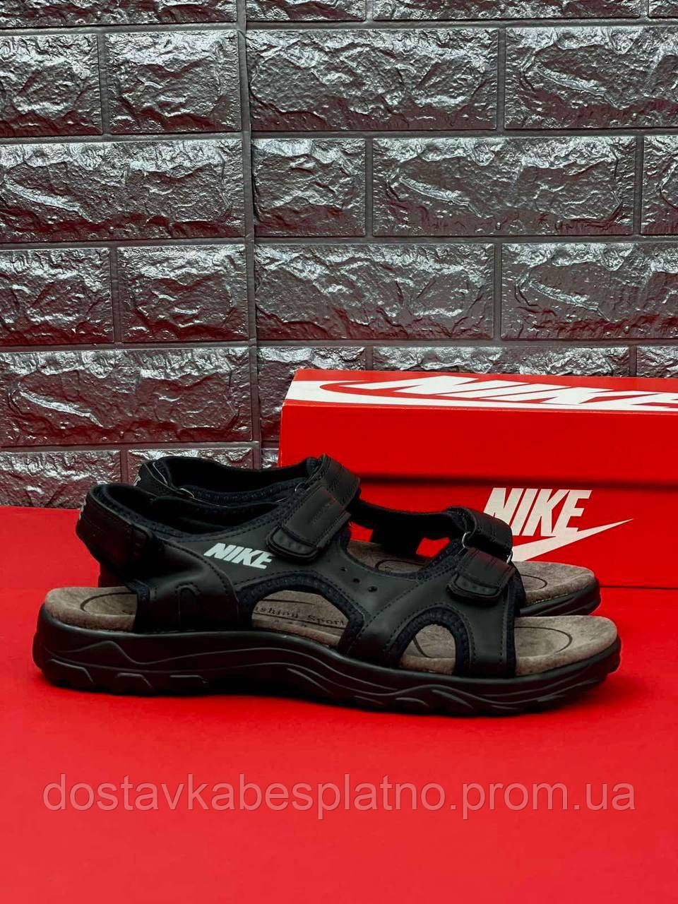 Купить Босоножки Nike Black мужские Босоножки Найк черные мужские Новая ...