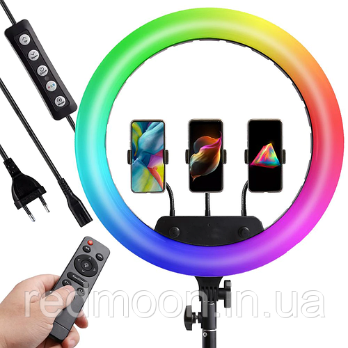 Купить Кольцевая лампа RGB, 56 см, MJ56 / Студийная разноцветная лампа ...