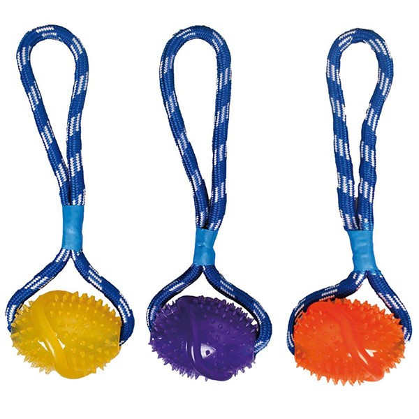 Игрушка для собак мяч на веревке Football Cotton Rope 12x7x35 см ...