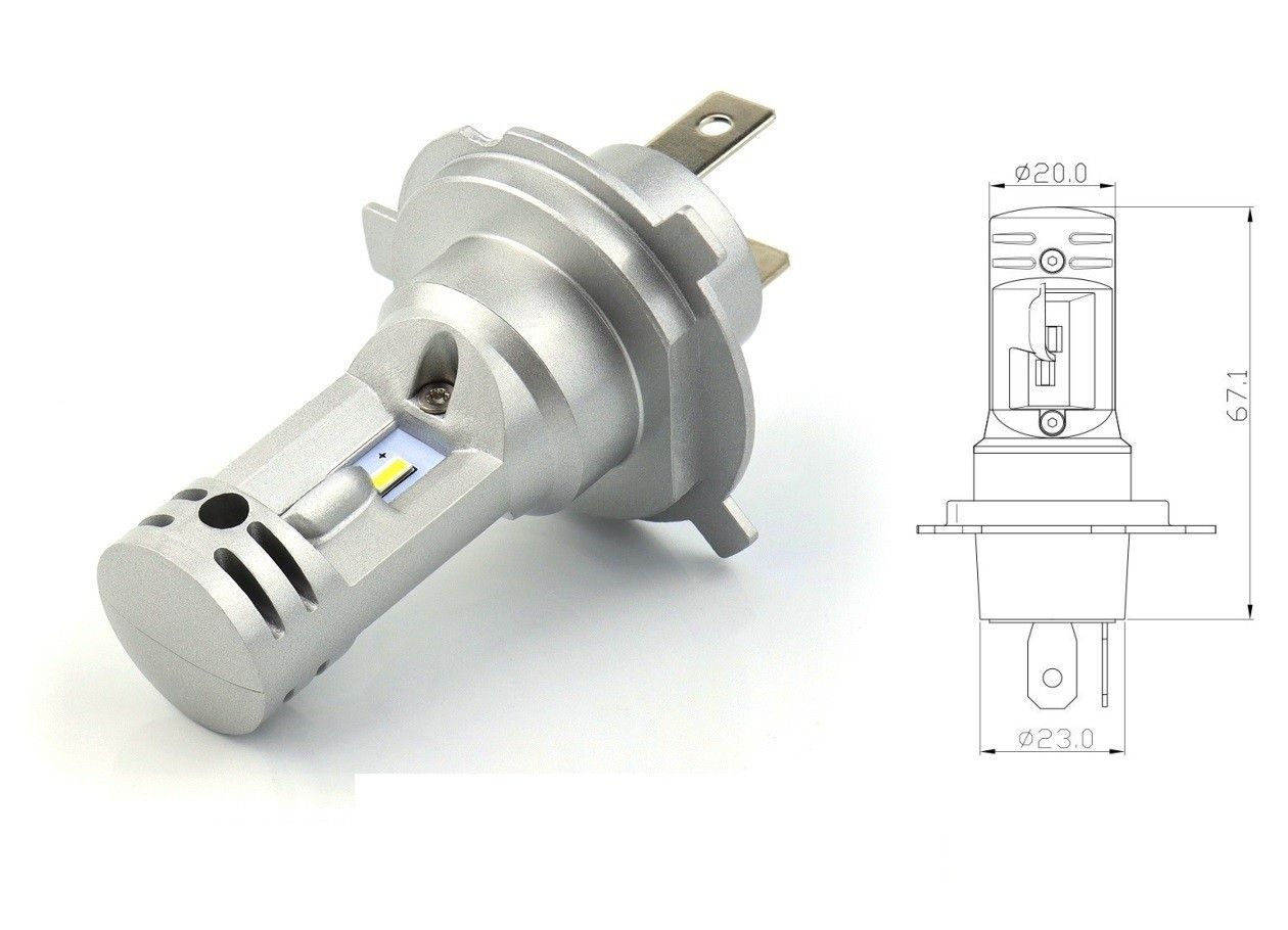 Комплект Светодиодных Ламп BAXSTER SE Plus H4 P43t 9-32V 6000K 4000lm ...