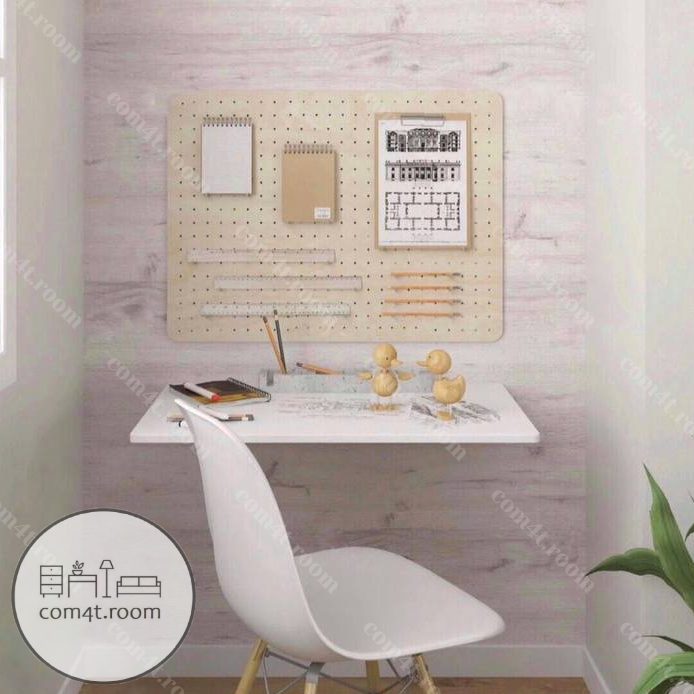 Стол рабочий навесной, раскладной, с перфорированной панелью на стену I ...