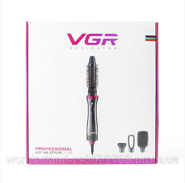 Купить Фен-щітка 4 в 1 стайлер для укладання та завивання волосся VGR V-408 потужністю 600-700 ...