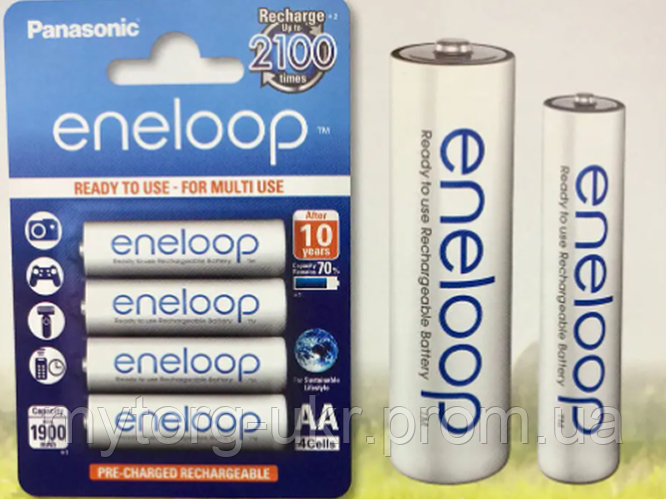 Купить Аккумуляторы Panasonic Eneloop АА 1900 mAh Белый, цена 611.15 ...