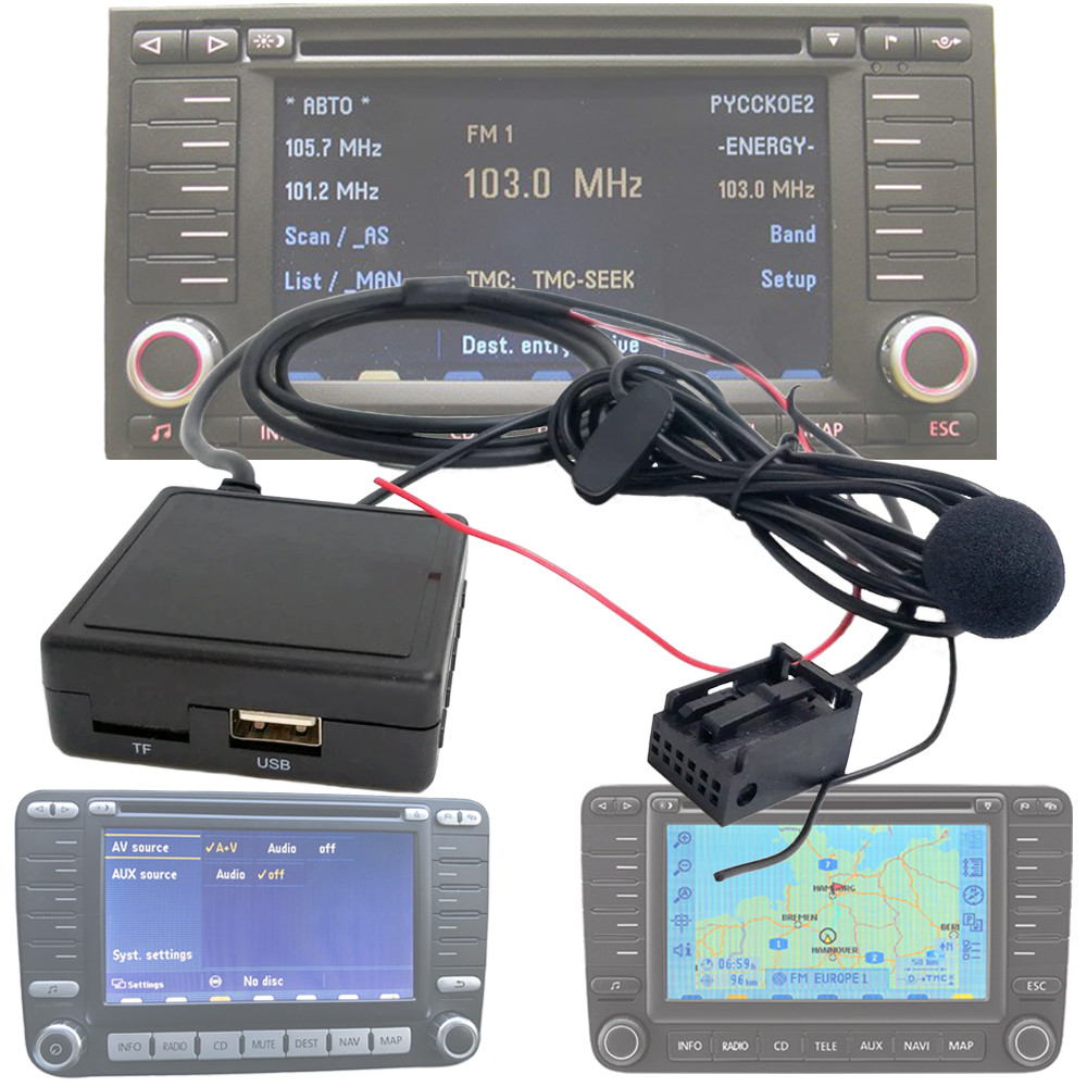 Bluetooth USB AUX Hands free для Volkswagen RNS2 MFD2 RNS3 Touareg ...