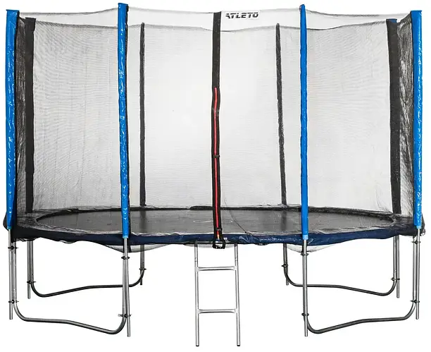 Купити Батут дитячий Atleto (Атлето) 374 см із подвійними ногами із сіткою синій (21000700 ...