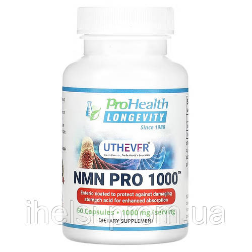Купить ProHealth Longevity, Uthever, NMN Pro 1000, 500 мг, 60 капсул ...