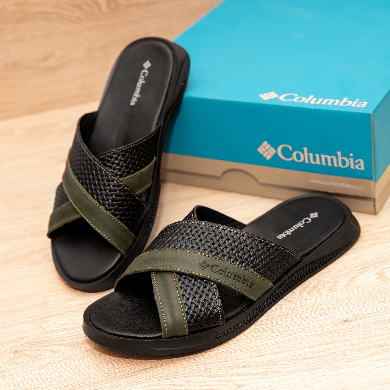 Мужские Кожаные Летние Шлепанцы-сланцы Columbia 40-45 — Купить Недорого ...
