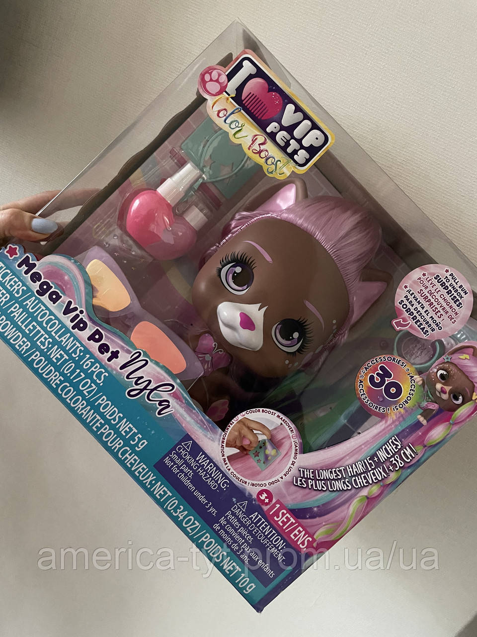 Купить Манекен для причесок Nyla IMC Toys VIP Pets Color Boost Mega VIP ...