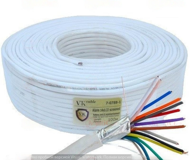 Кабель сигнальный VKcable в экране омедненный 14х0.22мм белый: продажа ...