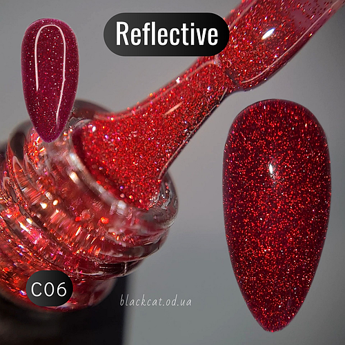 Купить Светоотражающий гель лак красный (малиновый) для ногтей Global ...