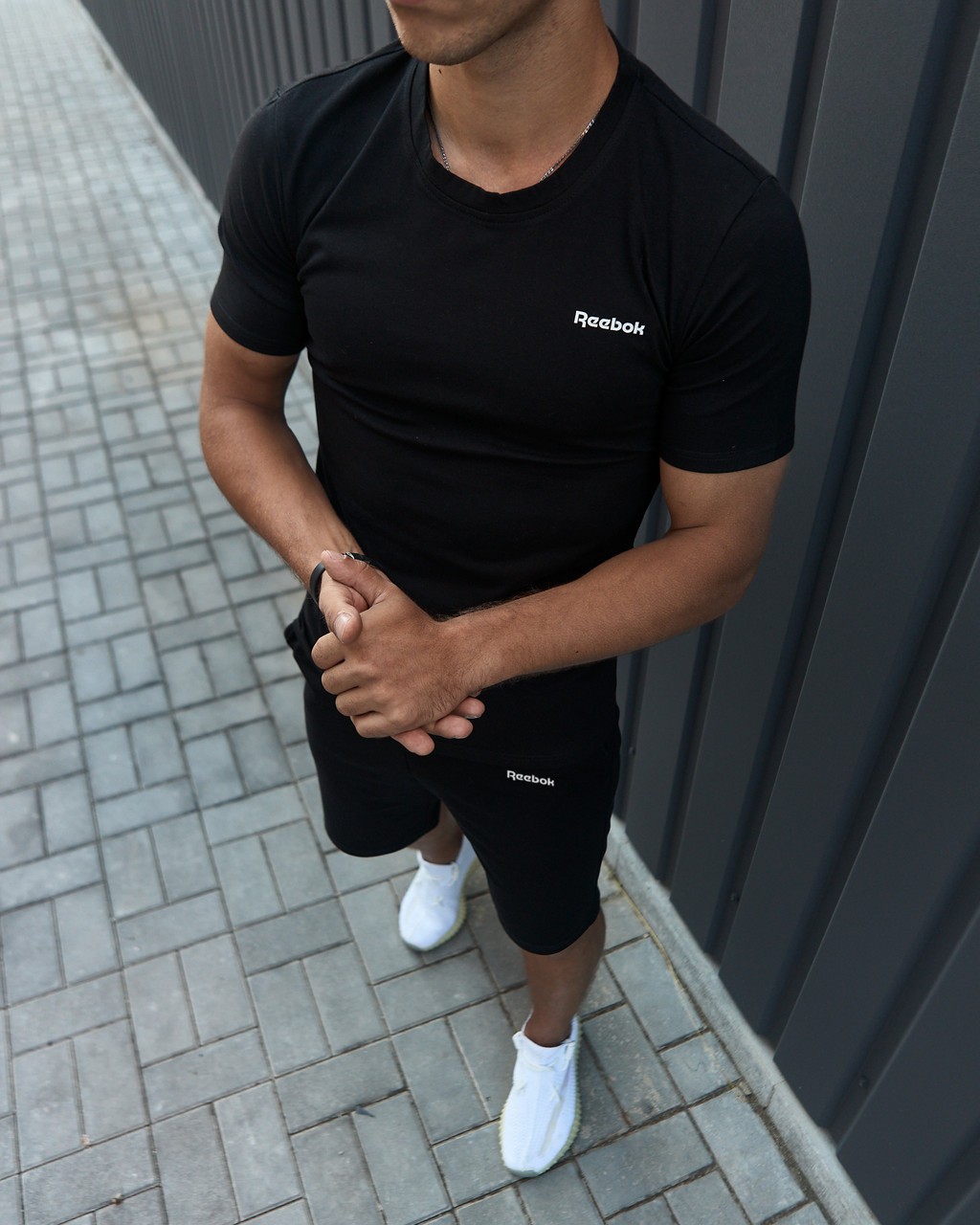 Купить Мужской летний спортивный костюм Reebok черный трикотажный ...