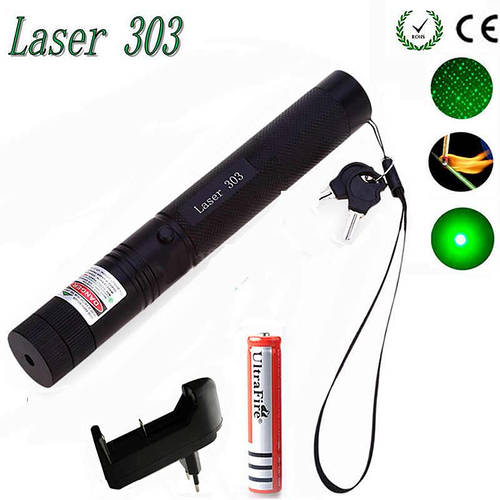 Купить Laser 303 Green: Мощная Зеленая Лазерная Указка с Насадкой ...