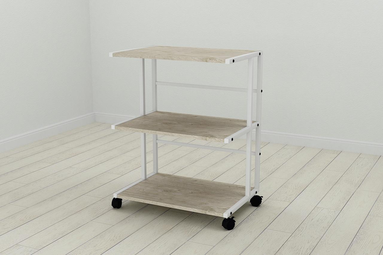 Купить Этажерка на колесиках Ferrum-decor Камило 75x40x60 металл Белый ...