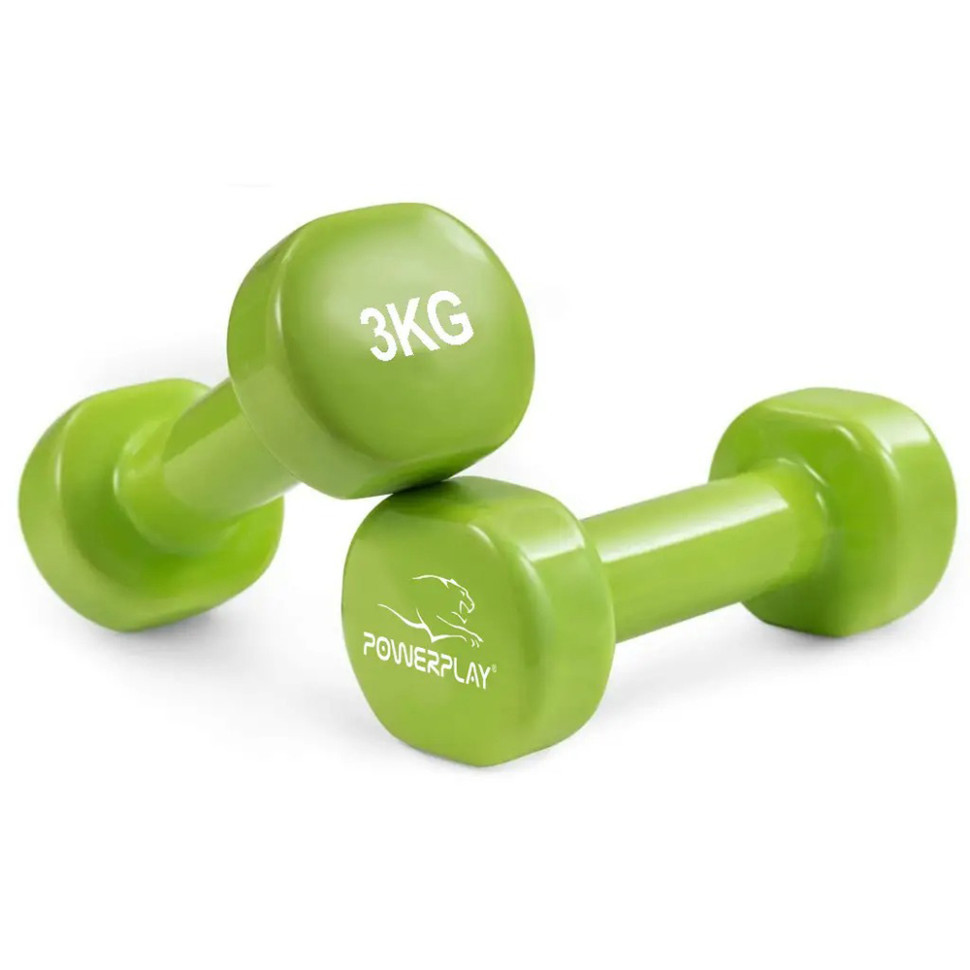 Гантели Виниловые Achilles PowerPlay PP_4125_3kg_2in, Зеленые, Пара - 2 ...