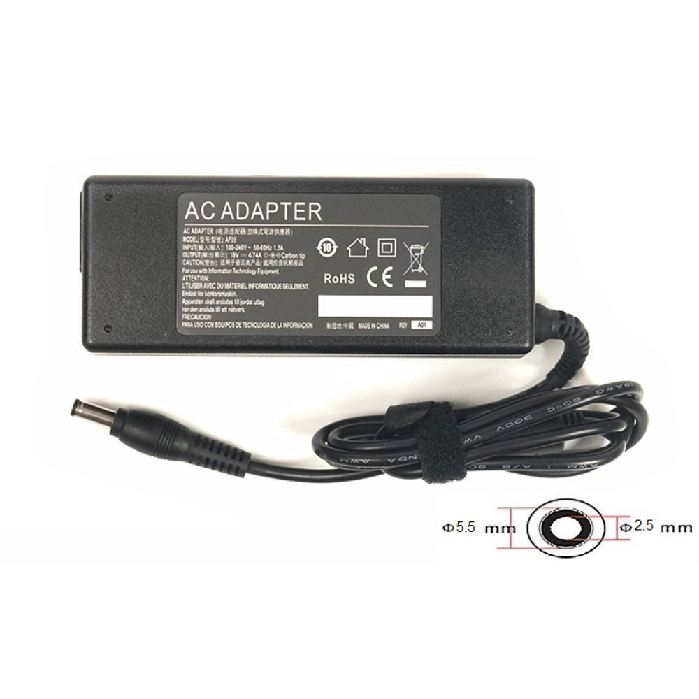 Блок питания PowerPlant для ноутбука HP 220V 19V 90W 4.74A 5.5 х 2.5 ...