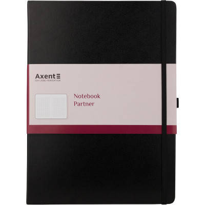 Блокнот Axent Partner Grand, 210х295, 100 арк, кліт, чорний (8203-01-A) (ID#2506893610), ціна ...