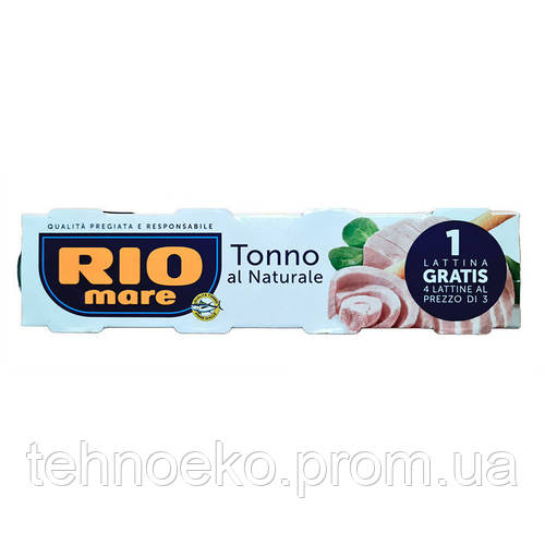 Купить Тунец Rio Mare Natural Tuna In Water 4шт 80г 1514 TE, код ...