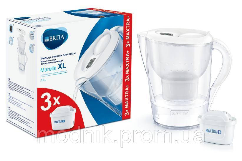 Купить Фильтр-кувшин Brita Marella XL Memo белый + 3 картриджа MD, код ...