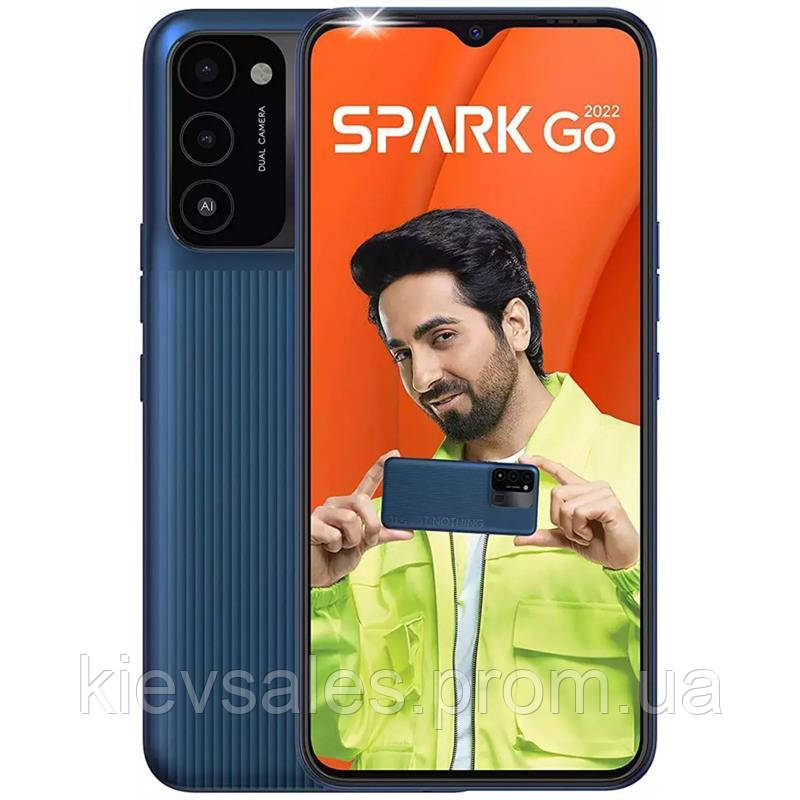 Смартфон Tecno Spark Go 2022 KG5m 2 32GB Dual Sim Atlantic Blue 4895180776953 KS, Код: 7470784 ...