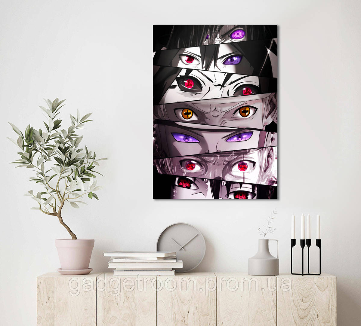 Купити Картина Декор Карпати на стіну Аніме Наруто Очі Колаж 50x70 см MK10004 GR, код: 6978965 ...