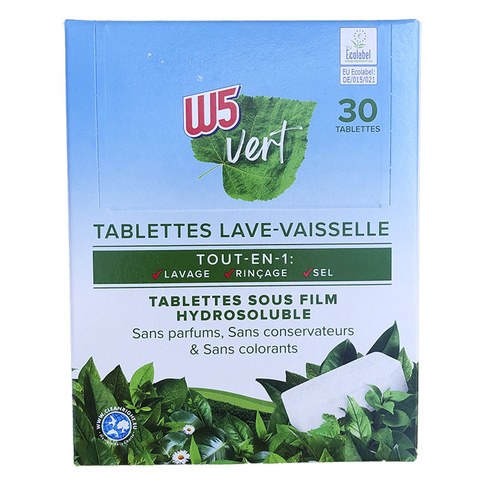 Таблетки для посудомийки W5 Eco екологічні 30 шт ᐈ купити зі знижкою ᐈ засоби для миття посуду