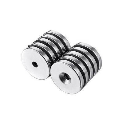 Неодимовые крепежные магниты 12×3 мм N50 с отверстием под винт 4 мм, 10 ...