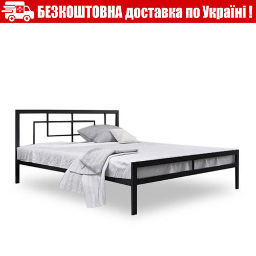 Ліжко металеве двоспальне в стилі лофт "Квадро" ТМ "Метал-Дизайн", ціна ...
