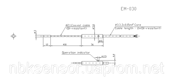 Купити Індуктивний датчик наближення Ø3, EM-030P KEYENCE, ціна 5590 ...