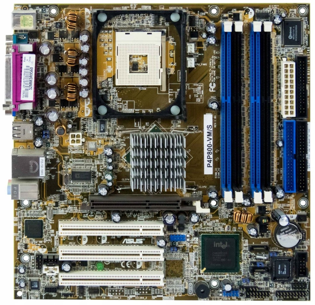 Купить Материнська плата Asus P4P800-VM/S Intel Socket 478, цена 13320 ...