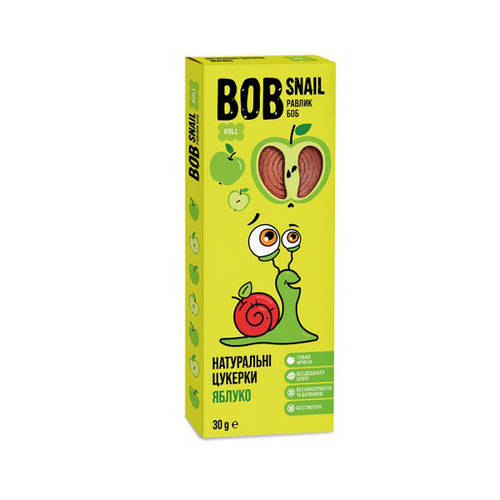 Натуральні яблучні цукерки ТМ BOB SNAIL 30г (ID#1846706002), цена: 19. ...