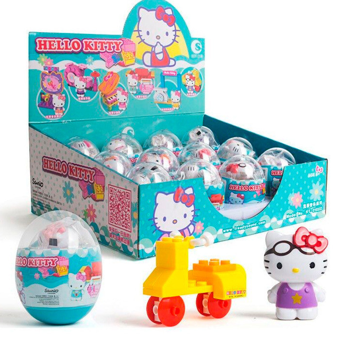 Капсула-яйце з фігуркою Hello Kitty Twisted Egg Lego Блакитна випадкова ...