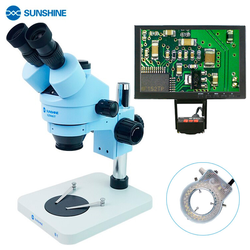 Тринокулярний мікроскоп Sunshine SZM45T-B1-1600S / камера 16 Mpx / HD ...
