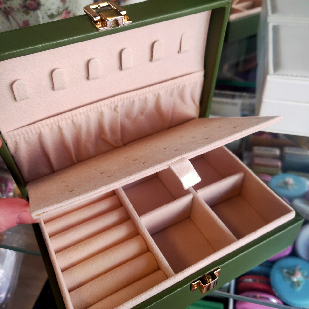 Скринька для зберігання прикрас органайзер для біжутерії скриня для прикрас 16 5 х 11 5 х 8 см