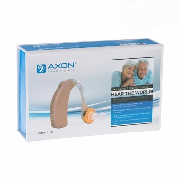 Слуховий апарат Axon C 108 завушний акумуляторний з зарядним пристроєм Id 598310602 цена