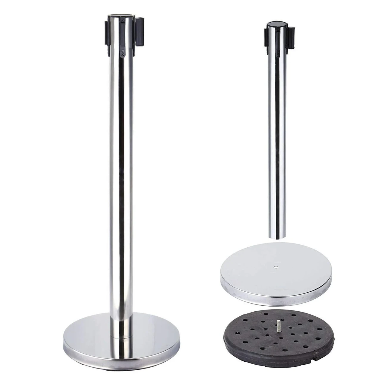 4x Настенные стойки для демаркации барьерной ленты из нержавеющей стали ...