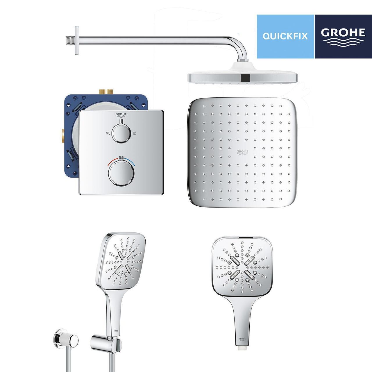 Купити Душова система на 2 споживача прихованого монтажу Grohe QuickFix Grohtherm UA26415SC7 ...