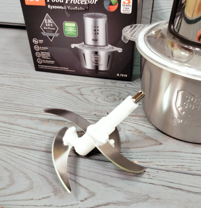 Купити Блендер подрібнювач із металевою чашею кухонний 2 л 1000 Вт RAF R7019 / Подрібнювач ...