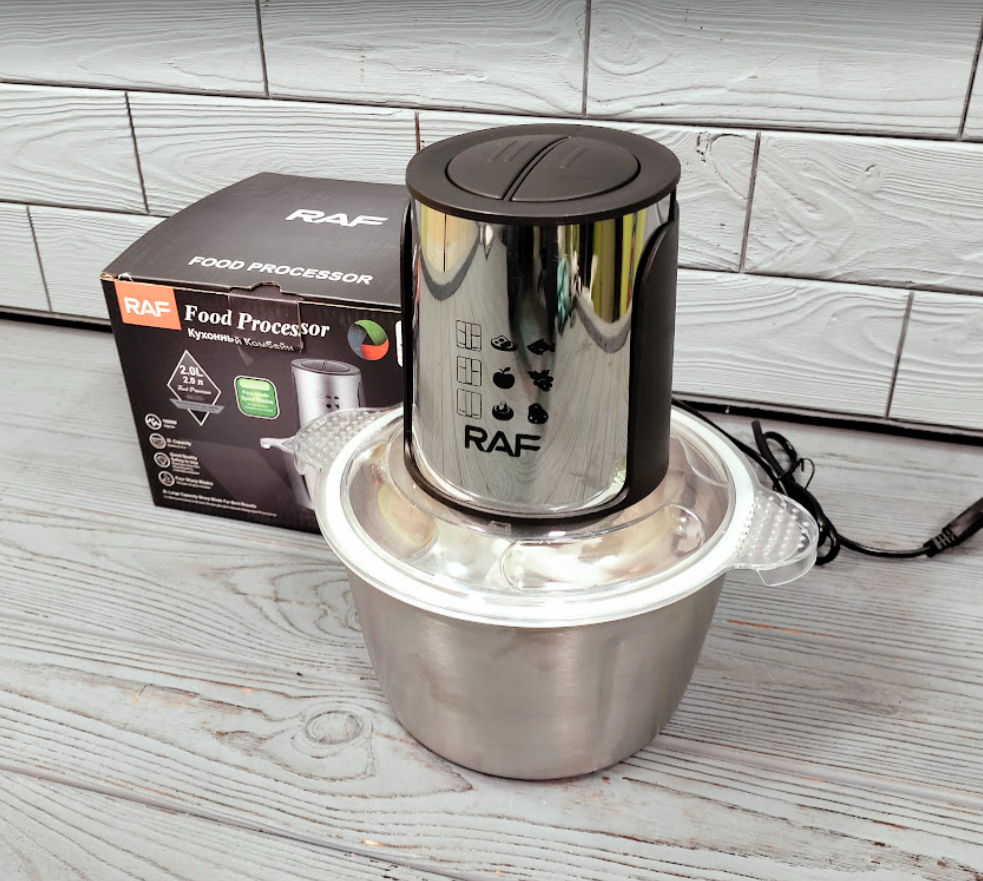 Купити Блендер подрібнювач із металевою чашею кухонний 2 л 1000 Вт RAF R7019 / Подрібнювач ...
